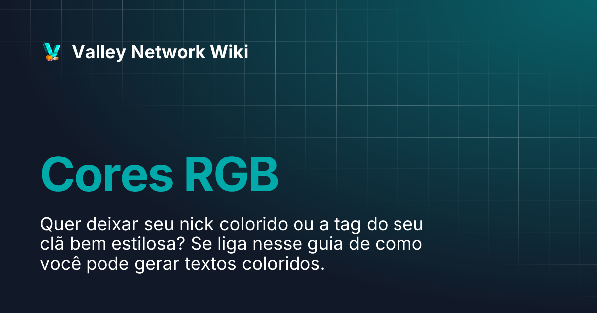 Cores RGB | Valley Network Wiki